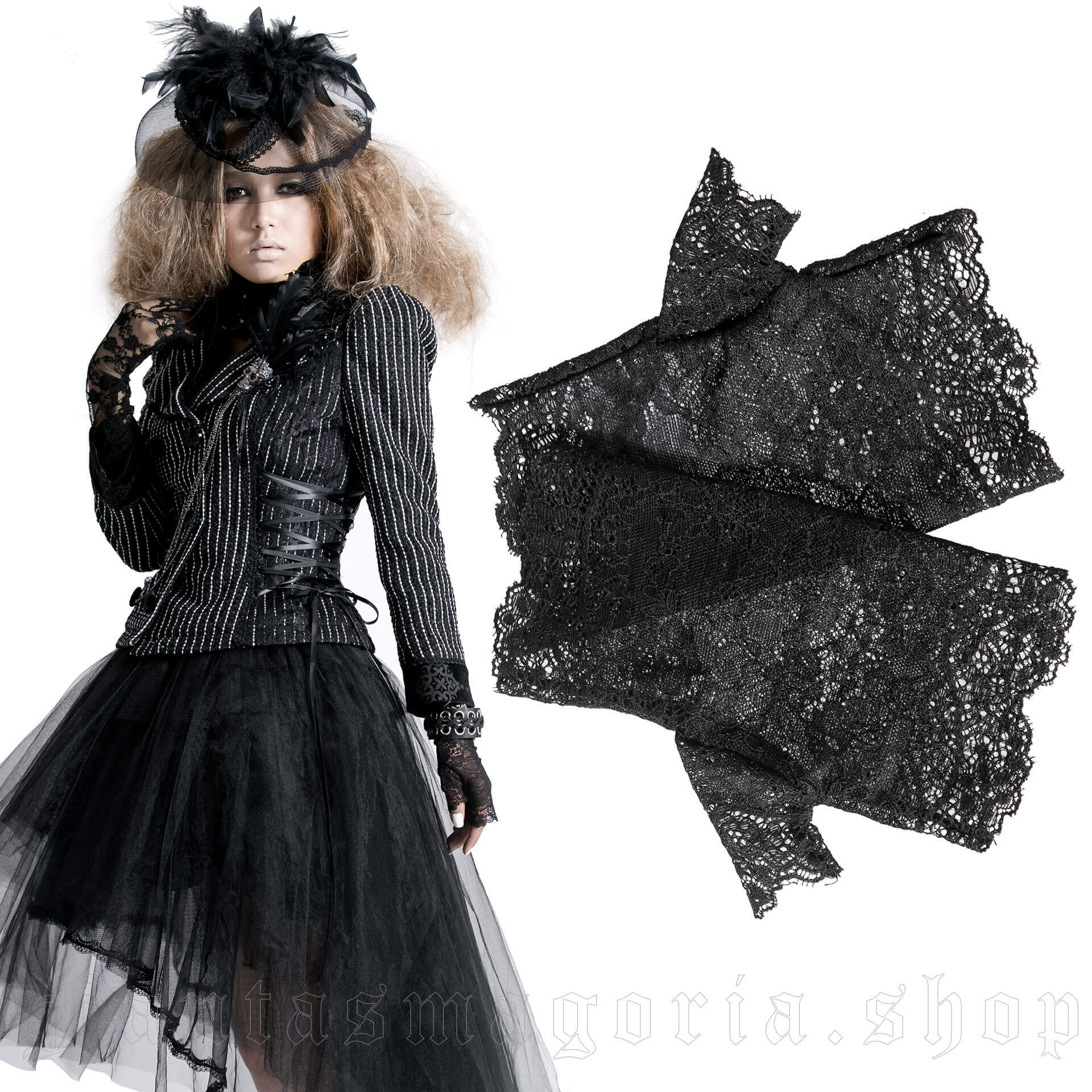 Pyon Pyon Mist Of Lace Gloves (Paar) - Nyctophilia Gothic Shop Hamburg