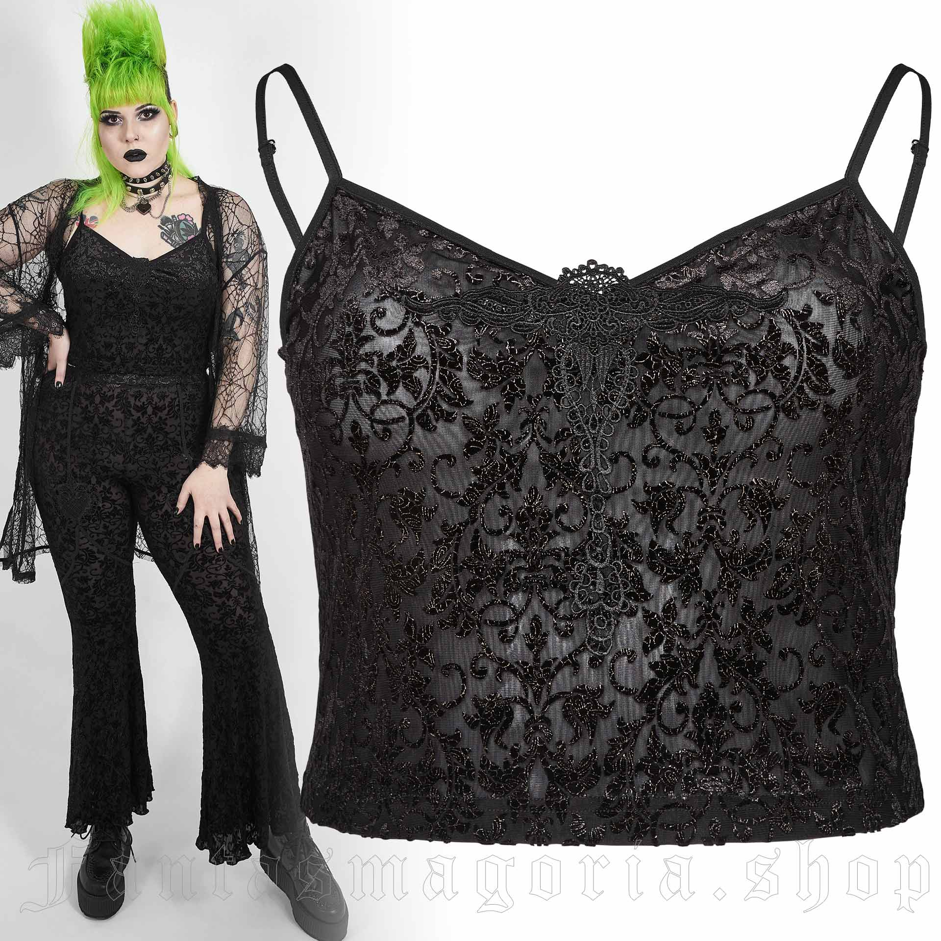 Punk Rave Poison Ivy Top - Nyctophilia Gothic Shop Hamburg