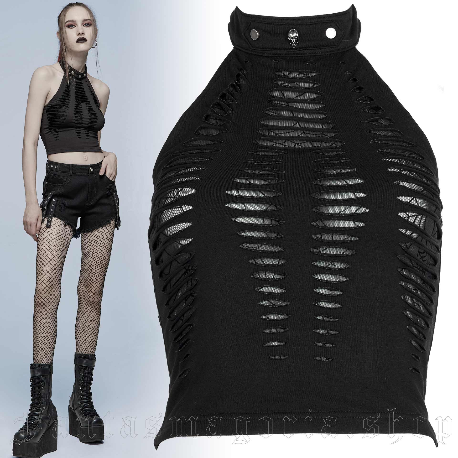 Punk Rave Atomic Skies Crop Top - Nyctophilia Gothic Shop Hamburg