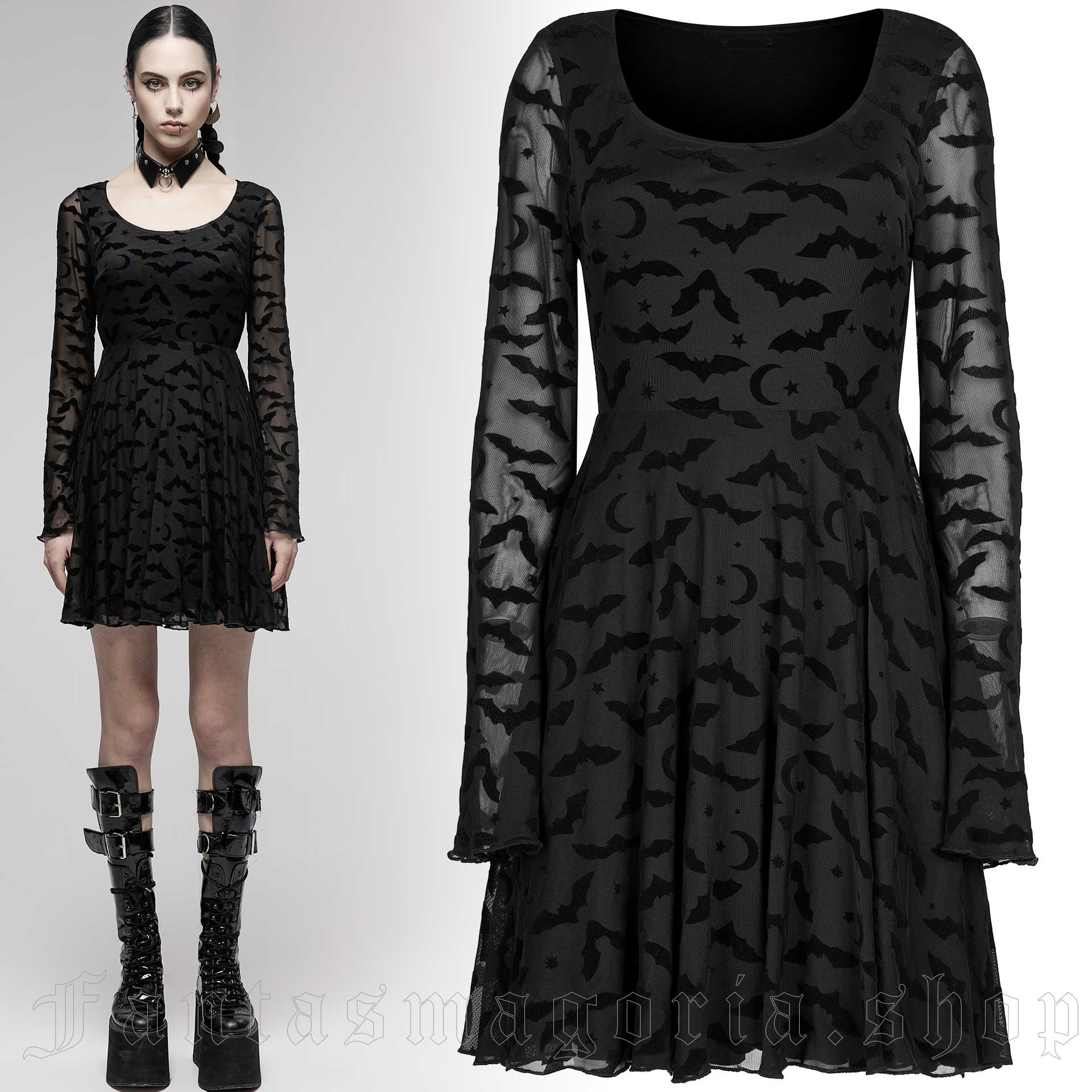 Punk Rave Darkling Bats Dress - Nyctophilia Gothic Shop Hamburg