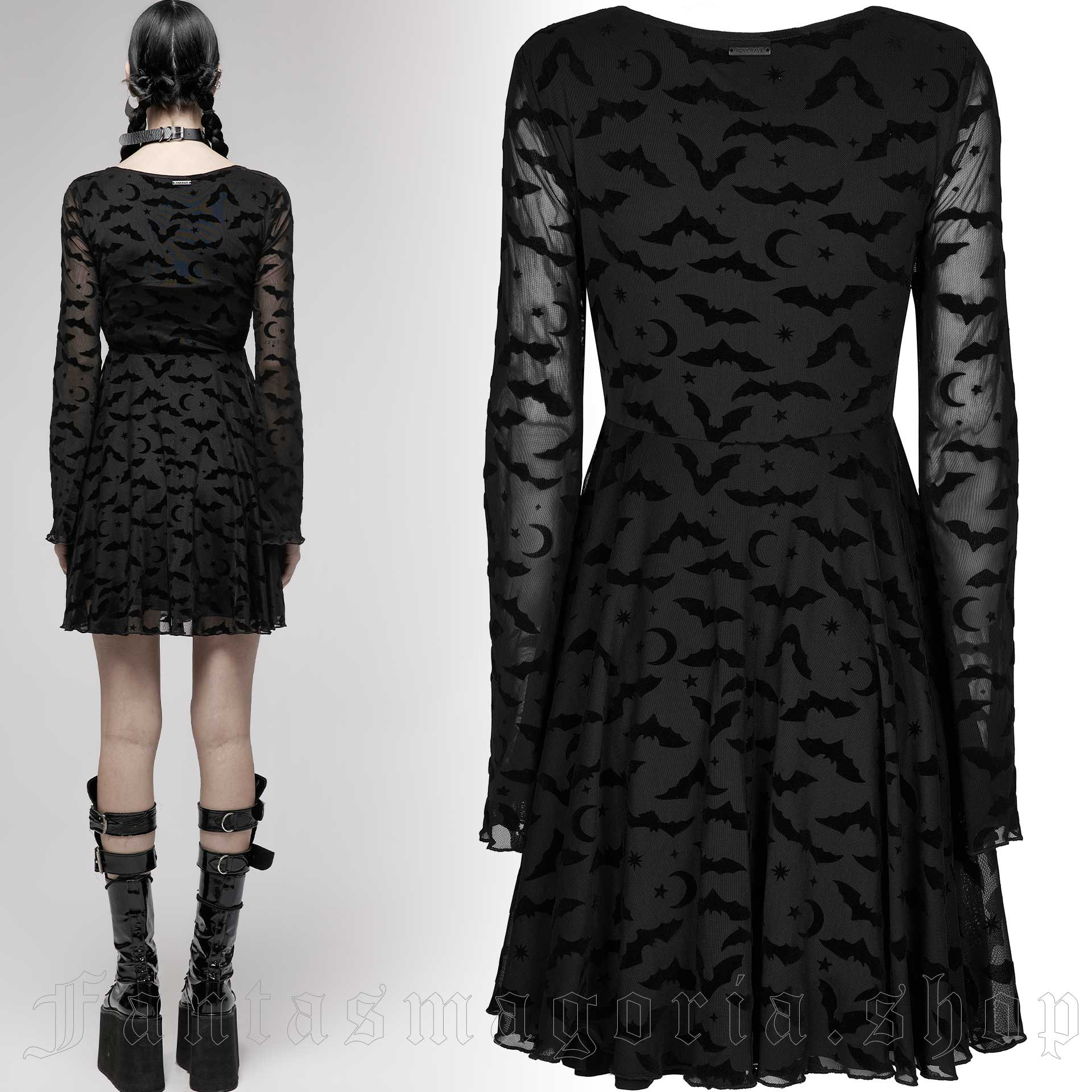 Punk Rave Darkling Bats Dress - Nyctophilia Gothic Shop Hamburg