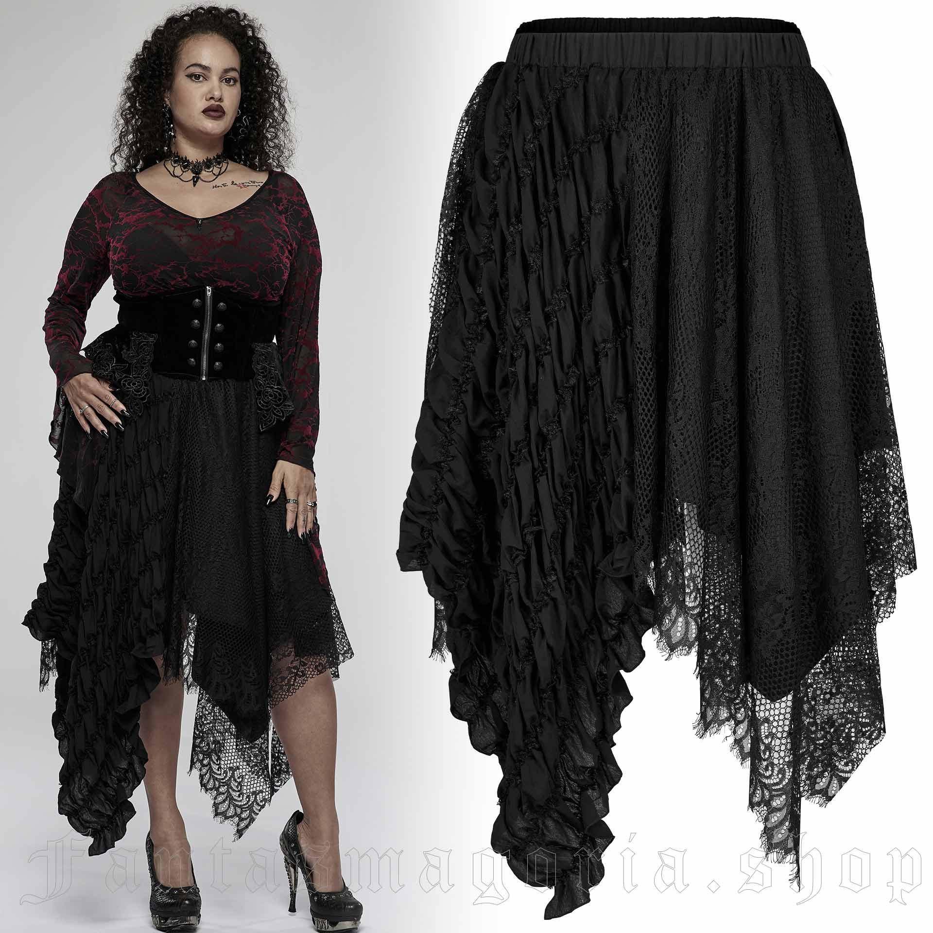 Punk Rave Spells and Laces Skirt - Nyctophilia Gothic Shop Hamburg