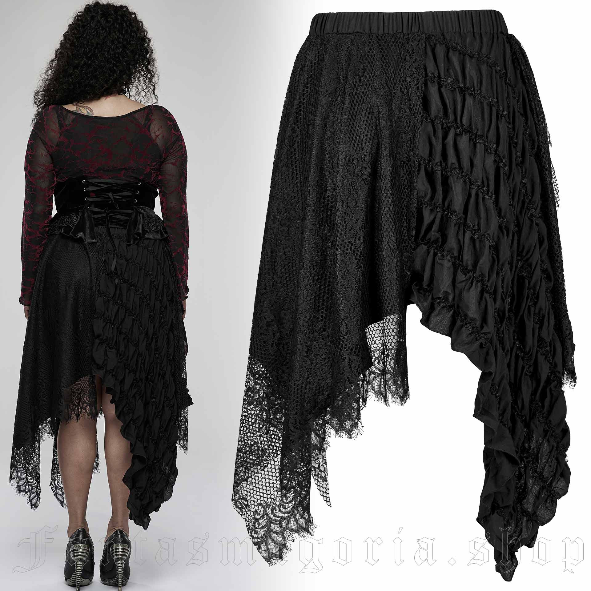 Punk Rave Spells and Laces Skirt - Nyctophilia Gothic Shop Hamburg