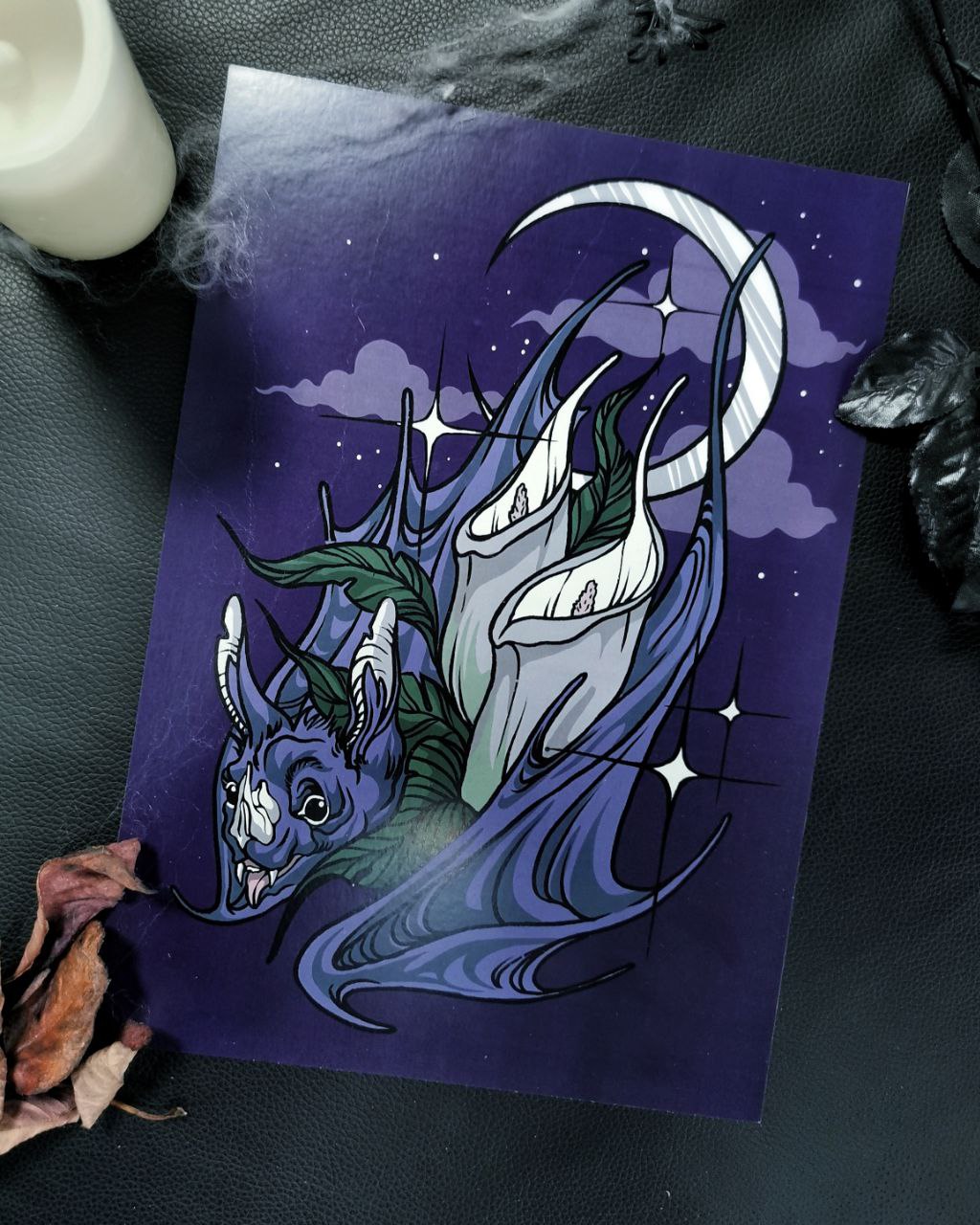 Spooky Oyster Art Print Bat - Nyctophilia Gothic Shop Hamburg