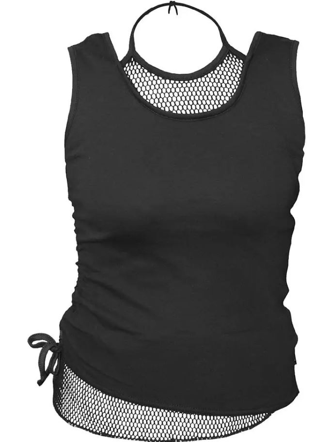 Spiral Neckholder Top mit Netz - Nyctophilia Gothic Shop Hamburg