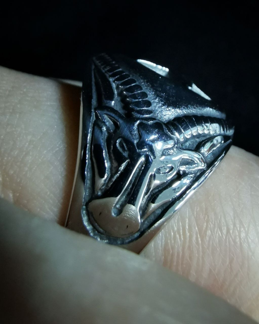 Ring Baphomet Occultus - Nyctophilia Gothic Shop Hamburg