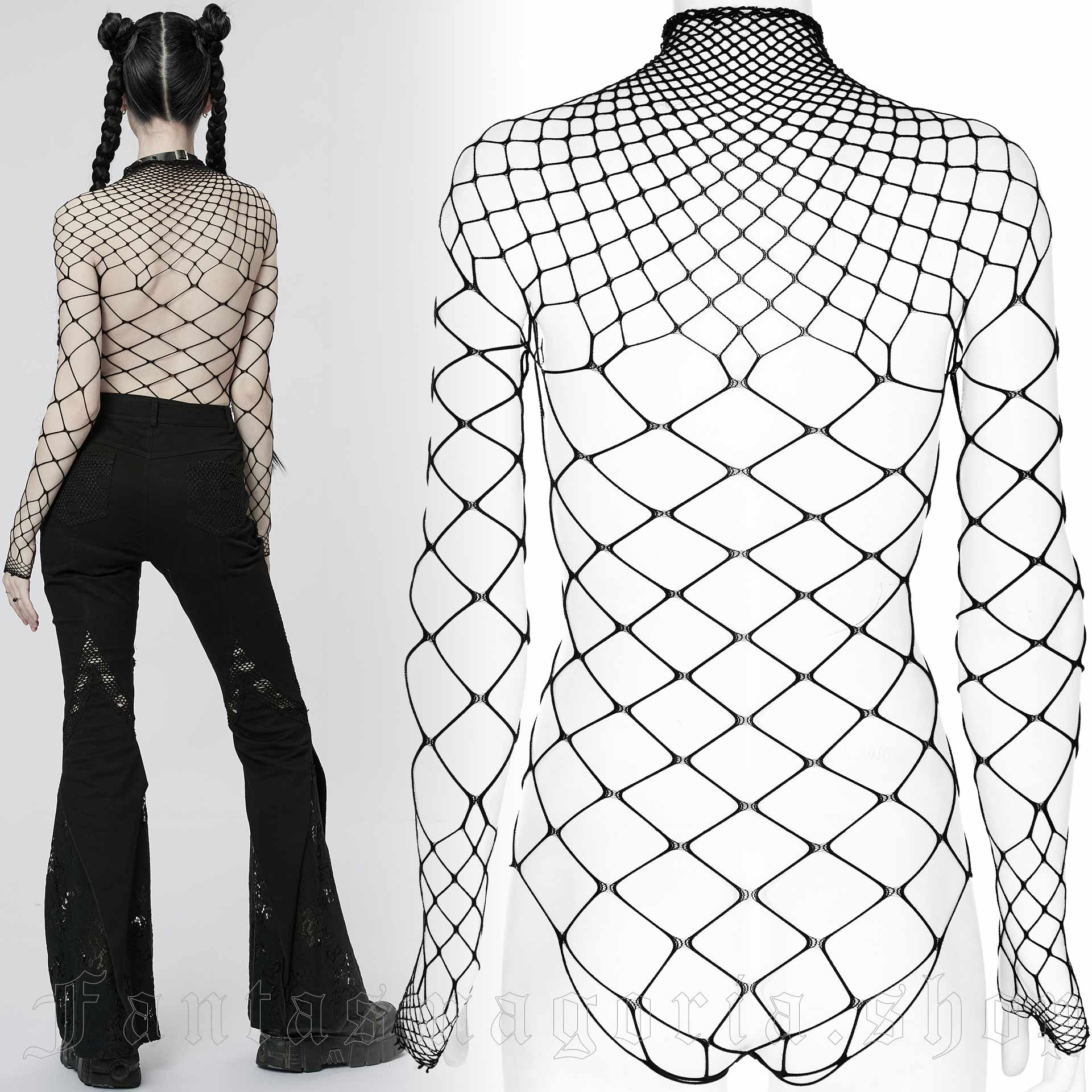 Punk Rave Rave Slave Black Mesh Body - Nyctophilia Gothic Shop Hamburg