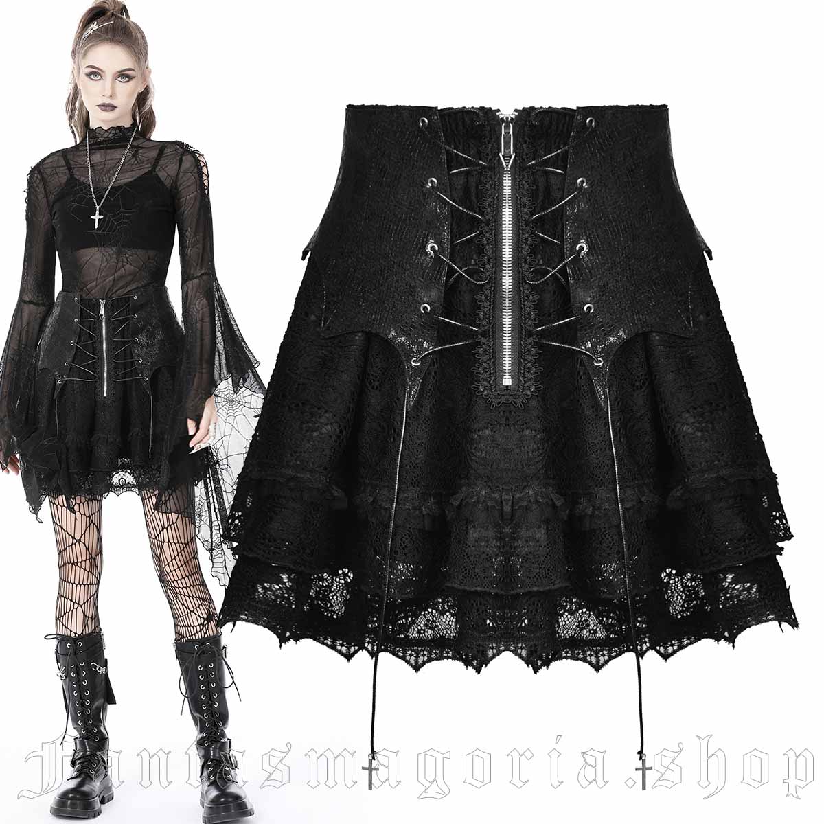 Dark in Love Bat Wing Skirt - Nyctophilia Gothic Shop Hamburg