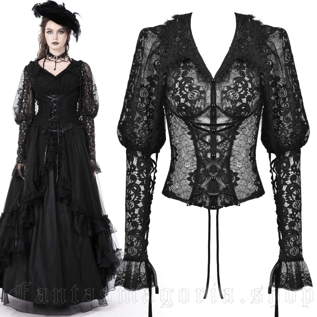 Dark in Love Gothic Magic Blouse - Nyctophilia Gothic Shop Hamburg