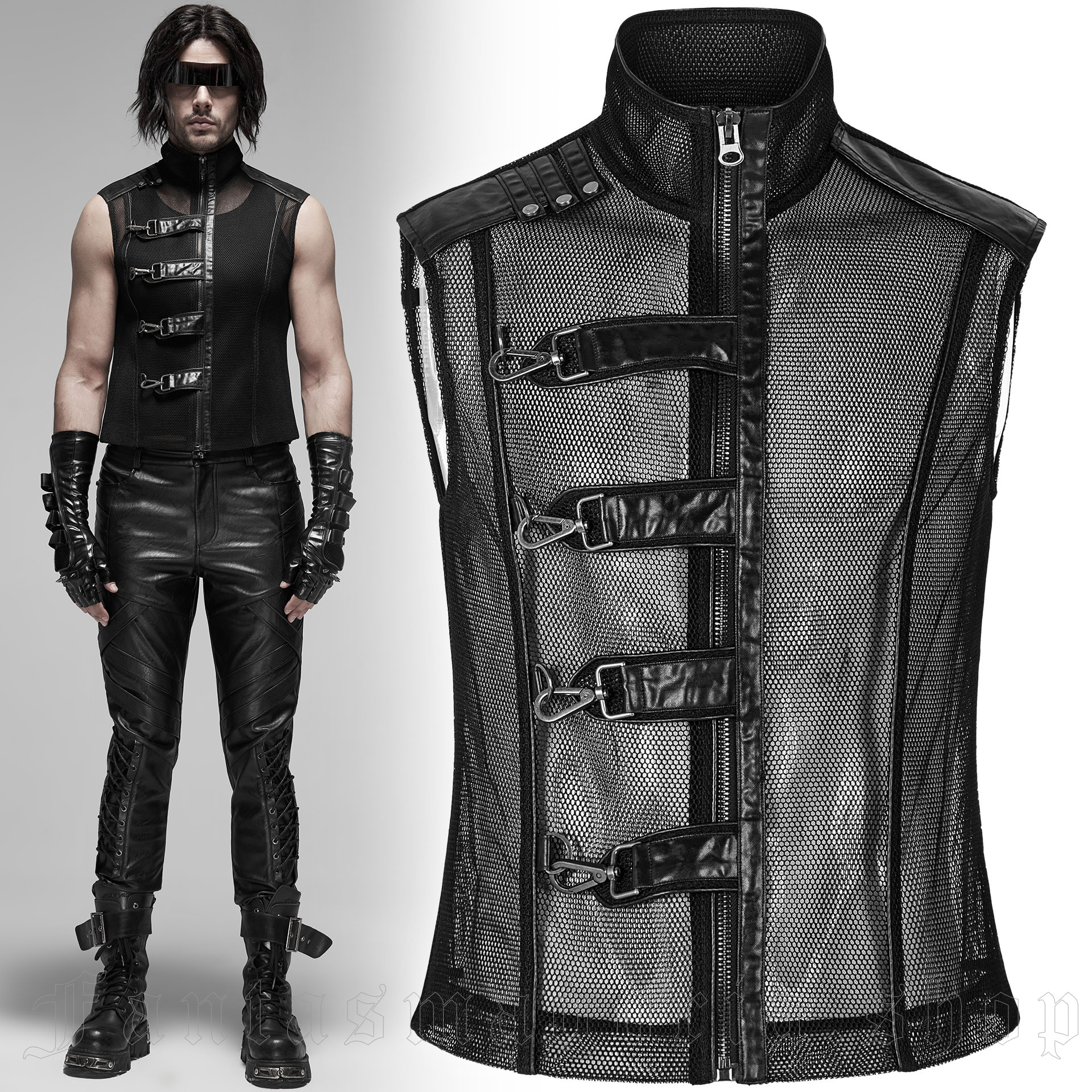 Punk Rave Meshmachine Vest - Nyctophilia Gothic Shop Hamburg
