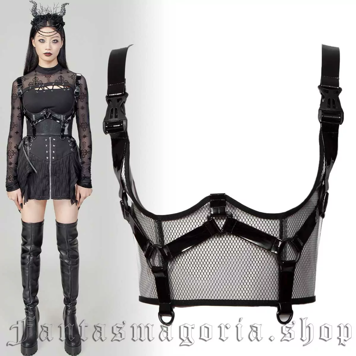 RNG Toxic Vision Underbust Harness - Nyctophilia Gothic Shop Hamburg