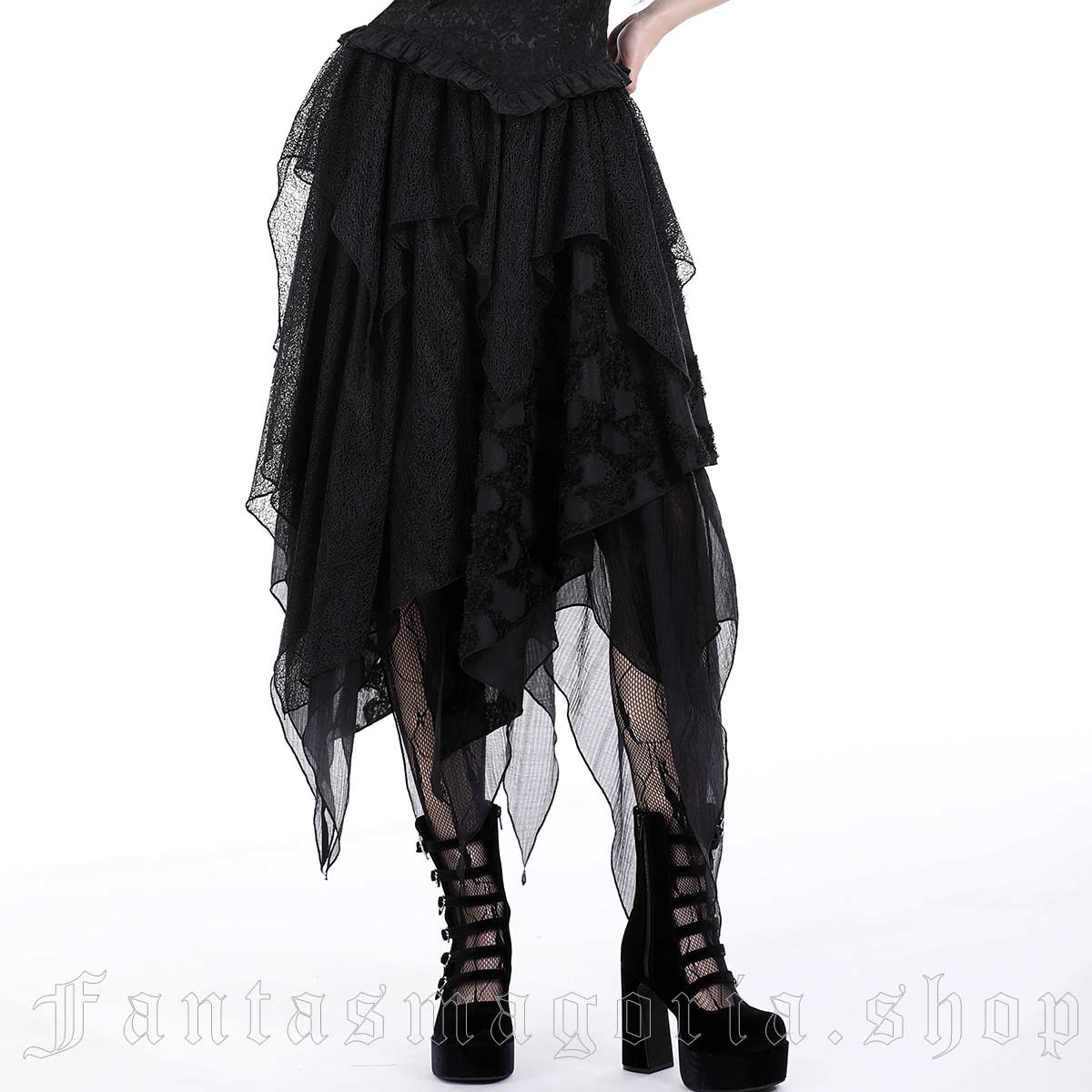 Dark in Love Doomsday Goth Skirt - Nyctophilia Gothic Shop Hamburg